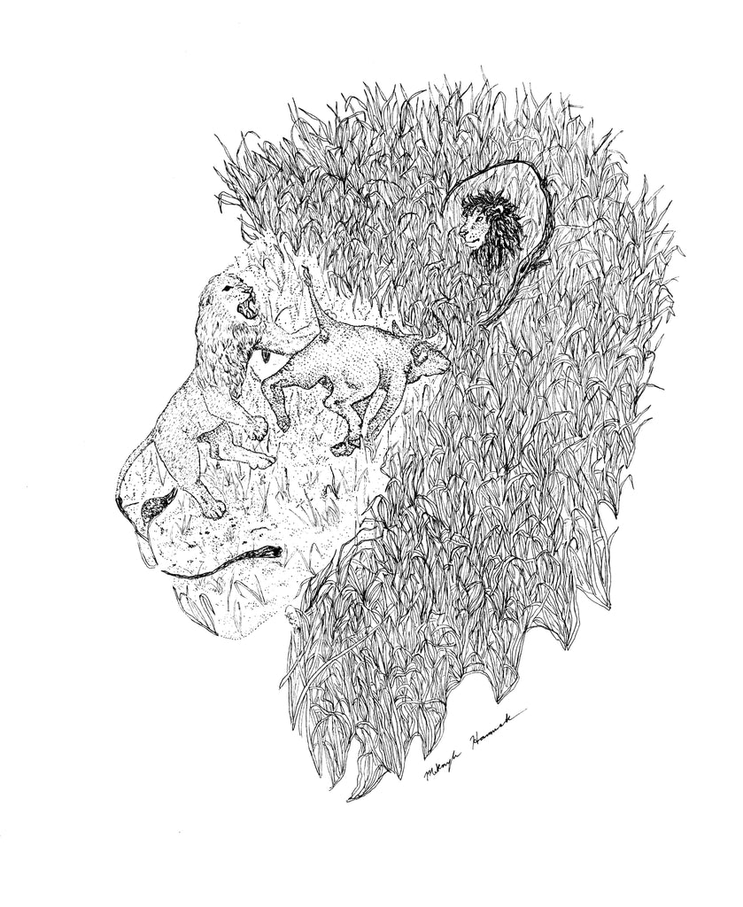 Lion Print (8.5 x 11) – Intricate Ink Studio